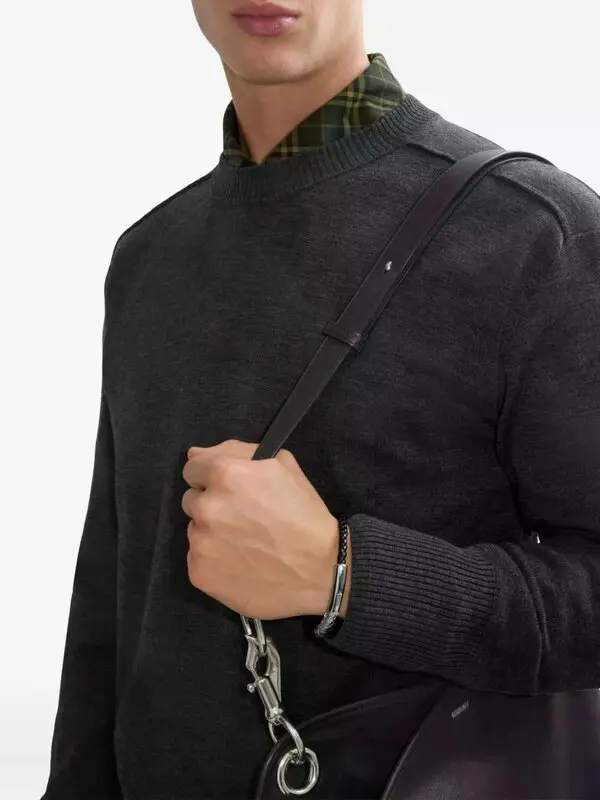 Burberry Leather Check Bracelet - Black