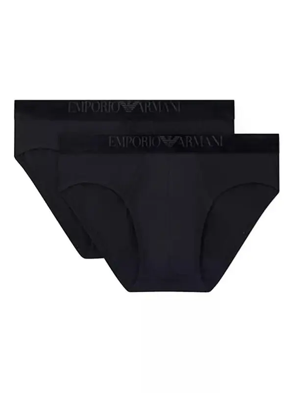 Emporio Armani Cotton Logo Briefs - Black