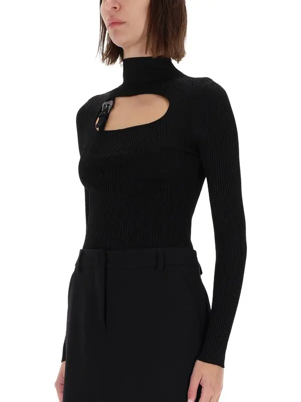 Versace Ribbed Top With Buckle