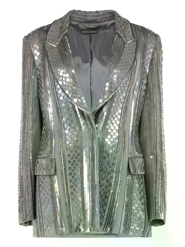 Alberta Ferretti Sequin-embellished Blazer - Silver
