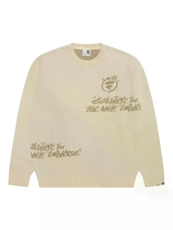 AAPE BY *A BATHING APE® Crew-neck Graphic Print Sweater