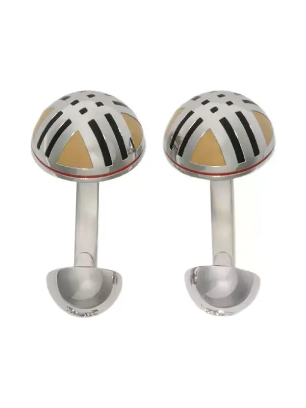 Burberry Check-pattern Cufflinks - Silver