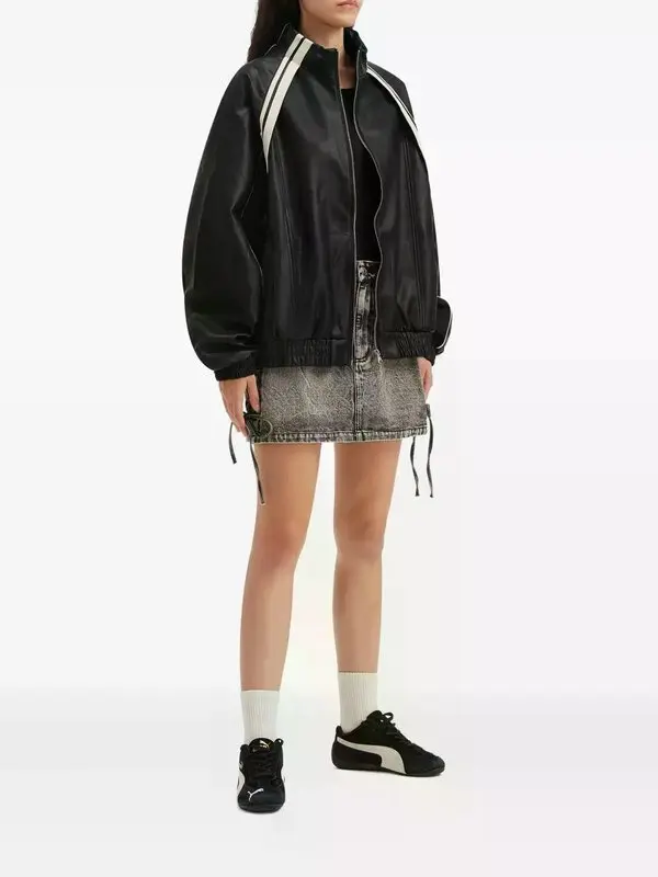 MINI CREAM Striped Zip-up Jacket