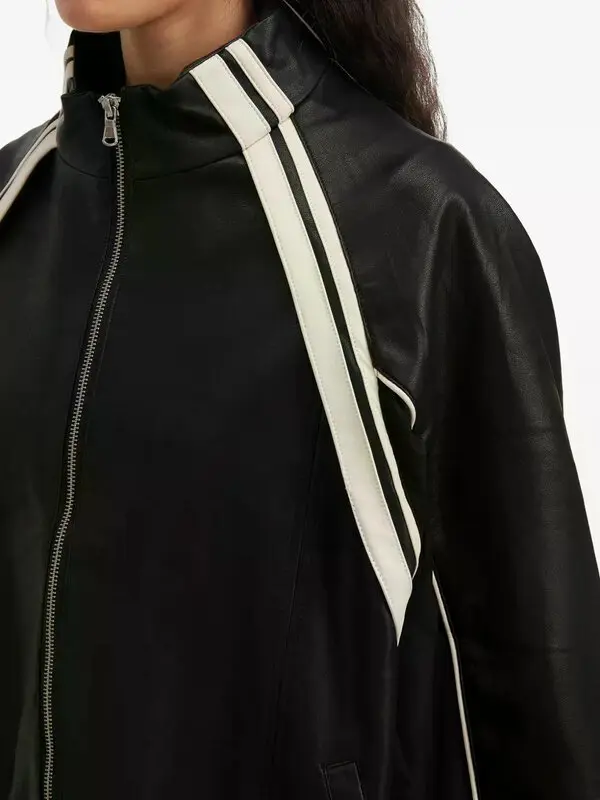 MINI CREAM Striped Zip-up Jacket
