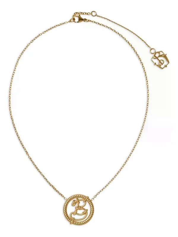 Burberry Nautical-knot B Twisted Hoop Pendant Necklace - Yellow