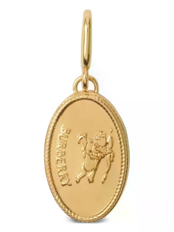 Burberry Equestrian Knight Oval Pendant - Gold