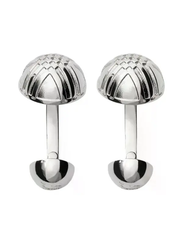 Burberry Engraved Check Cufflinks - Silver