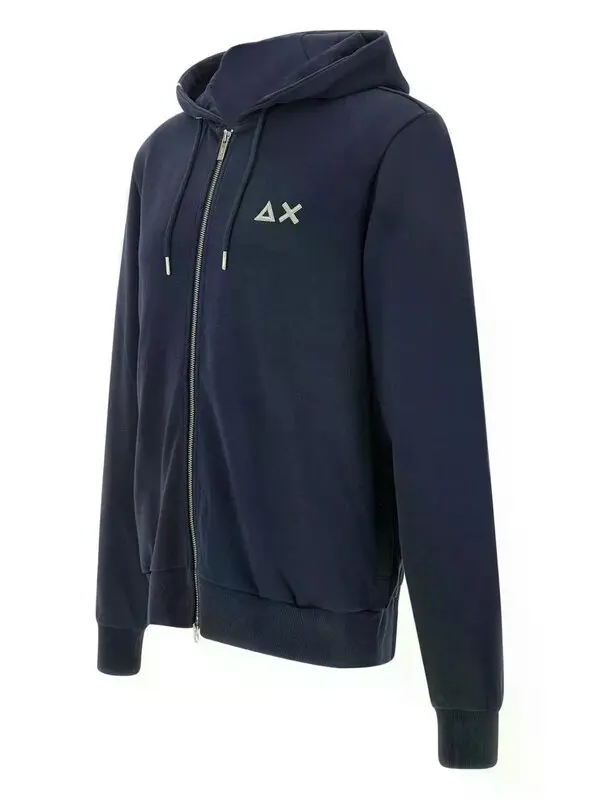 SUN 68 Cotton Zip-up Hoodie - Blue