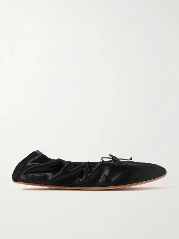 THE ROW Round Velvet Ballet Flats