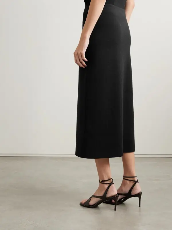 Khaite Patri Wool Midi Skirt