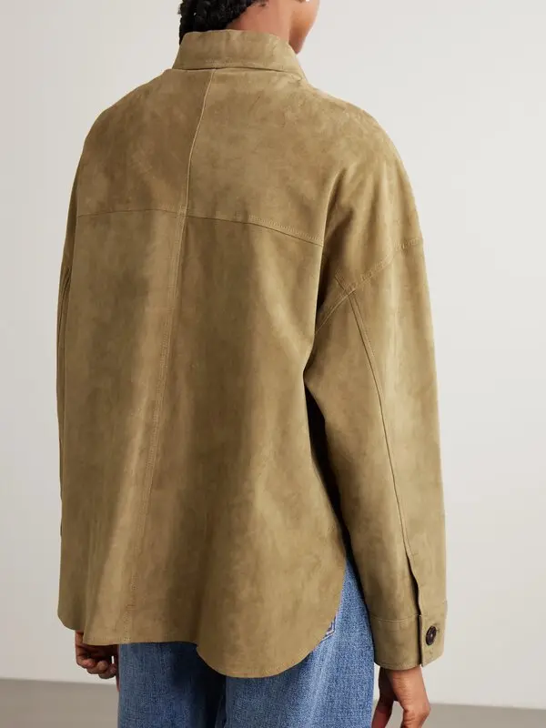 ARMA Kaylee Oversized Suede Jacket - Neutrals