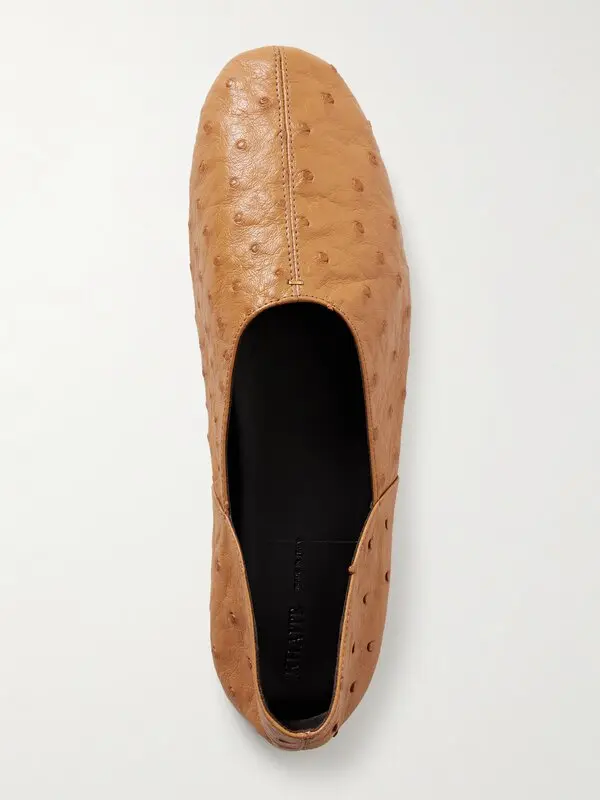 Khaite Jane Ostrich Leather Flats