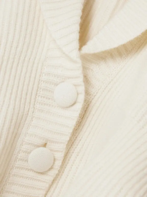 LISA YANG Alessandra Ribbed Cashmere Cardigan - Neutrals