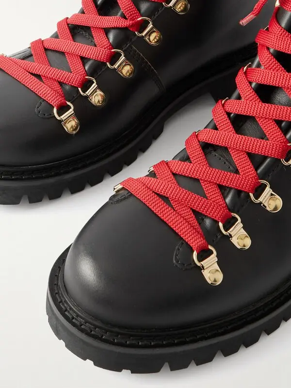 Bally Shearling-trimmed Leather Ankle Boots