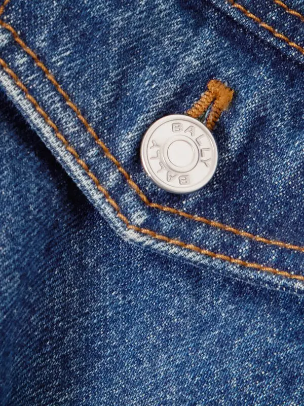 Bally Cropped Shearling-trimmed Denim Jacket