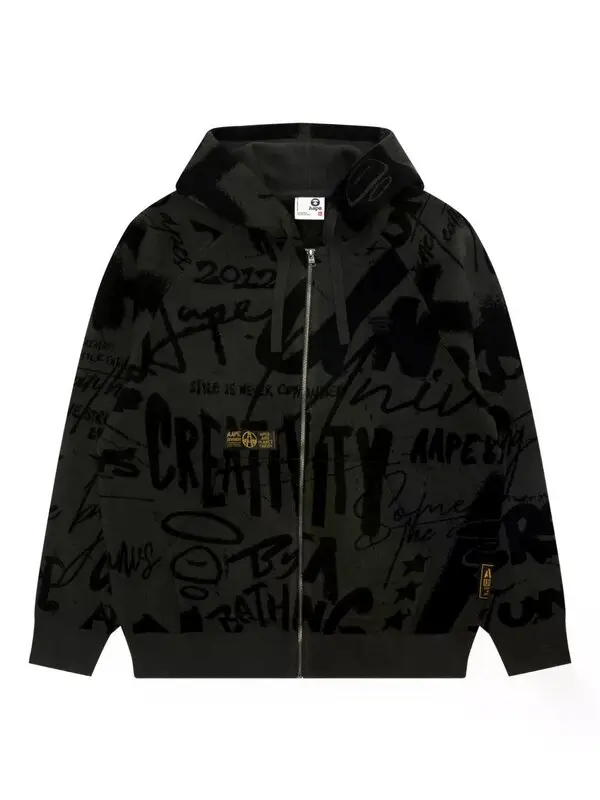 AAPE BY *A BATHING APE Graphic Print Zip-up Hoodie