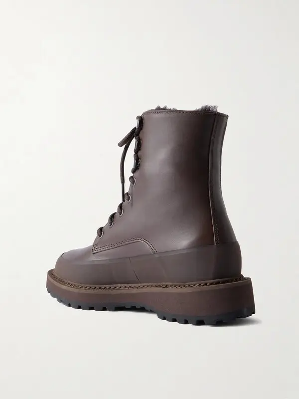 Le Monde Beryl Dolomite Shearling-lined Leather Ankle Boots - Brown