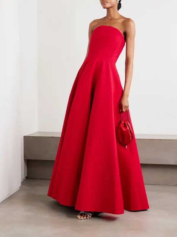 Solace London Mathilde Strapless Crepe Gown