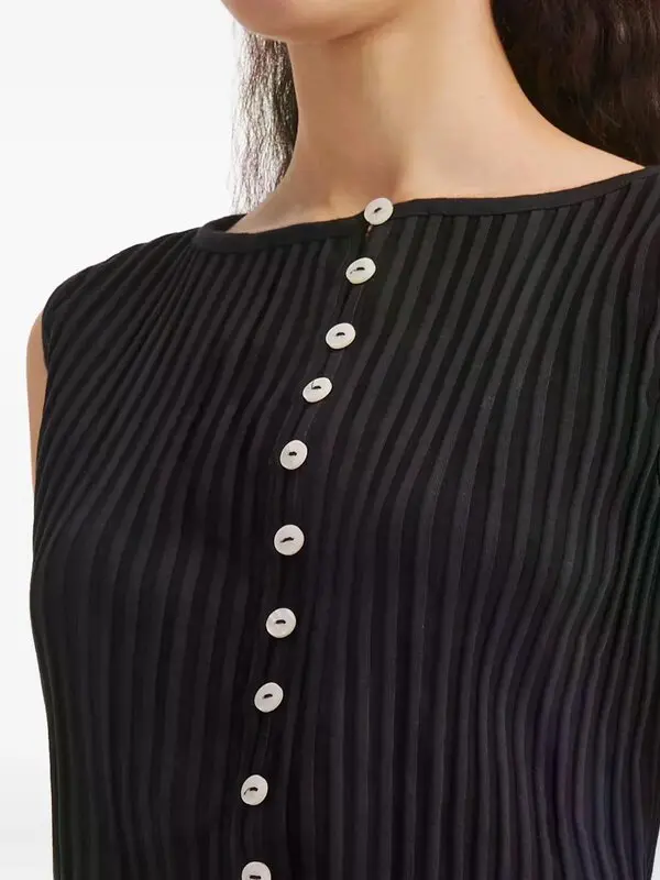 Free People Ribbed Buttoned Top