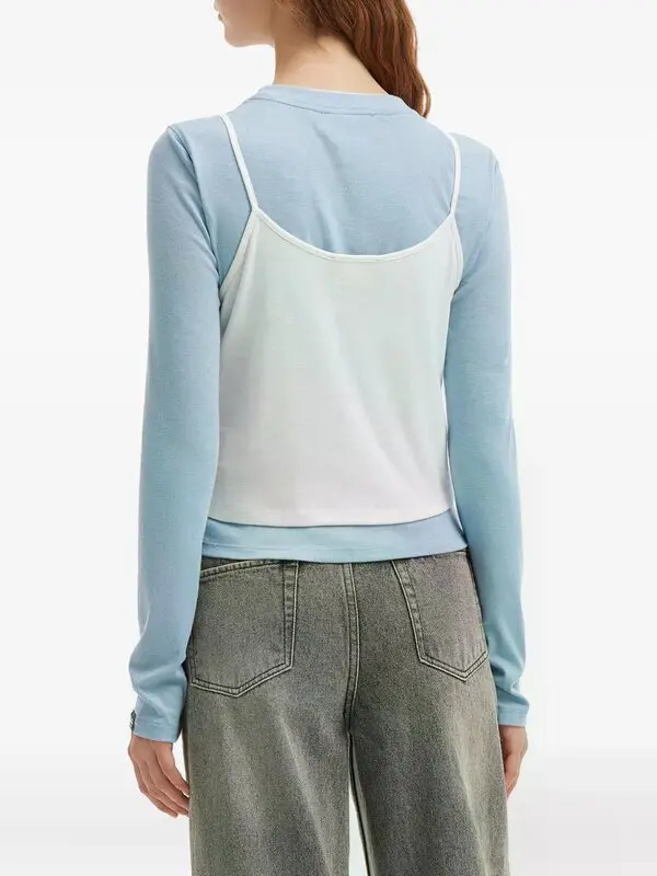 MINI CREAM Lace-trim Long-sleeve T-shirt