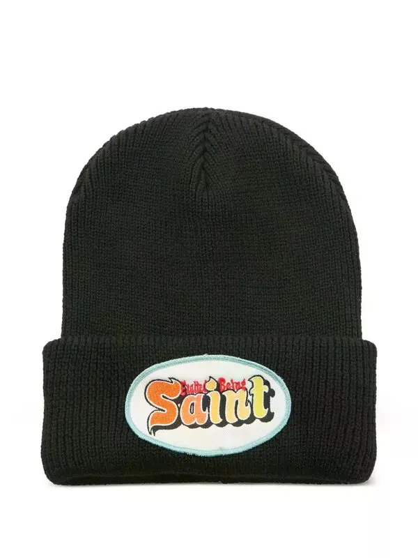 SAINT MXXXXXX Logo-patch Beanie - Black