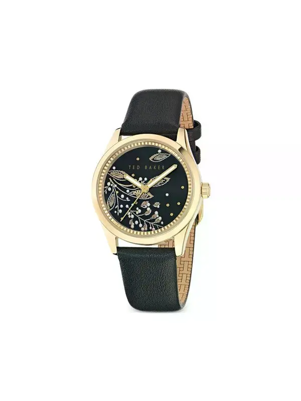 Ted Baker London Watch With Leather Strap - Black