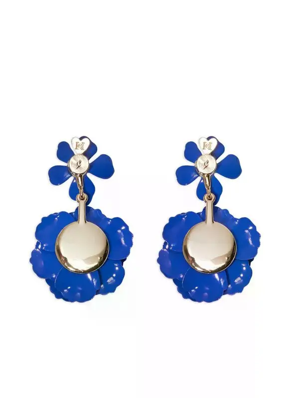 Carolina Herrera Flower Dangle Earrings - Gold