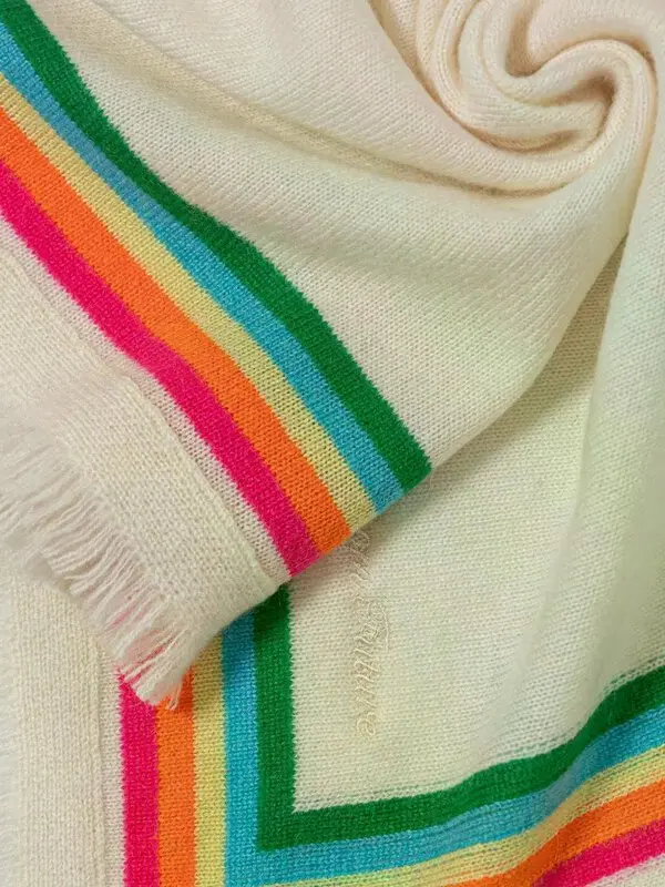 From Future Striped Fringed Scarf
