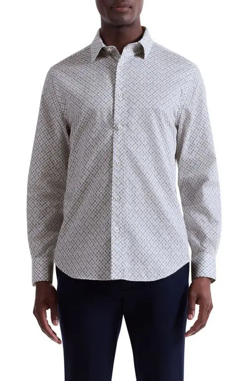 Bugatchi Julian Shaped Fit Geo Print Button-up Shirt - Chalk