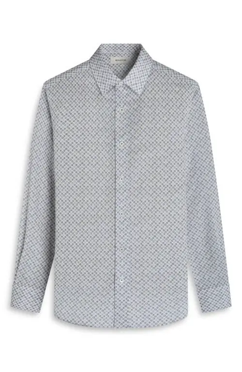 Bugatchi Julian Shaped Fit Geo Print Button-up Shirt - Chalk
