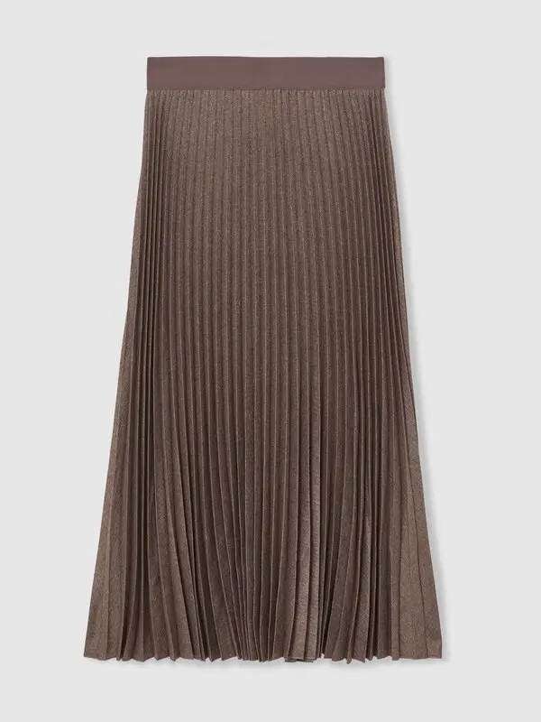 REISS Kember Pleated Midi Skirt