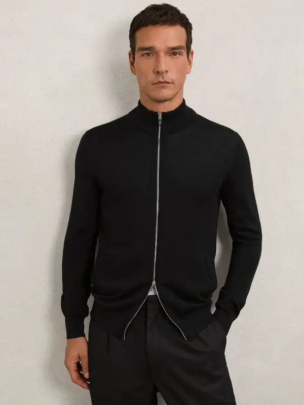 REISS Hampshire Wool Zip-through Cardigan