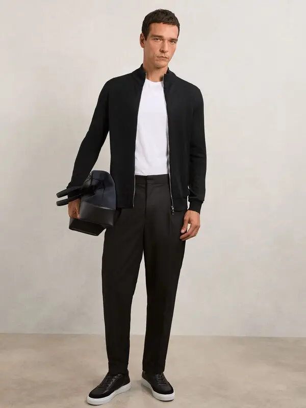 REISS Hampshire Wool Zip-through Cardigan