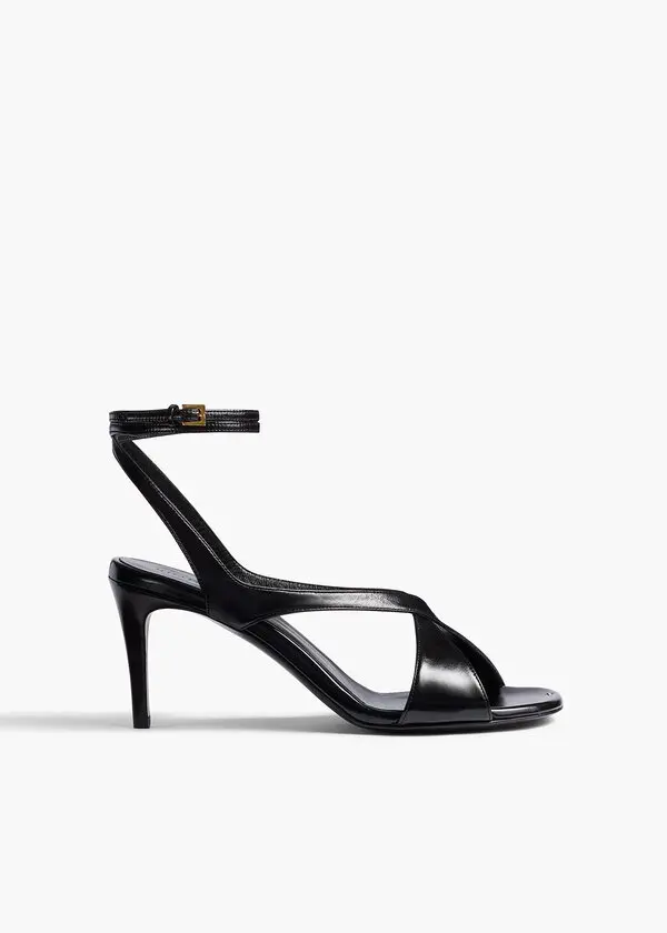 Khaite Liria Ankle Strap Sandal 75 - Black