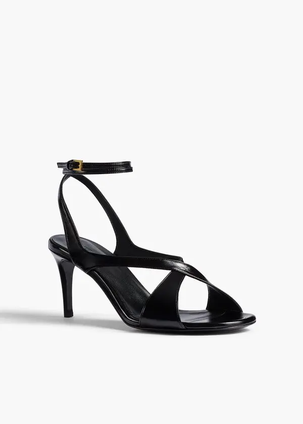 Khaite Liria Ankle Strap Sandal 75 - Black
