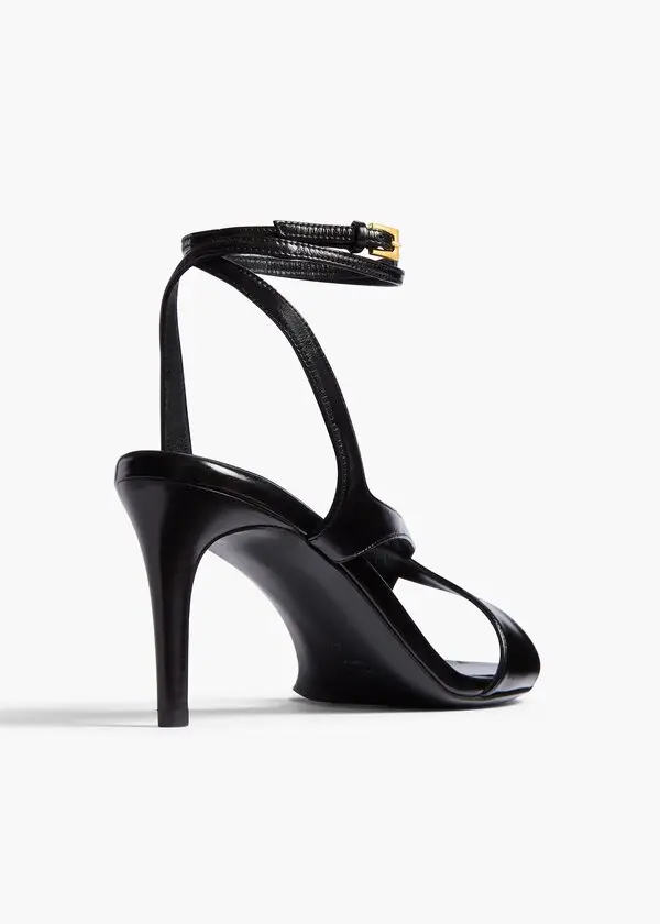 Khaite Liria Ankle Strap Sandal 75 - Black