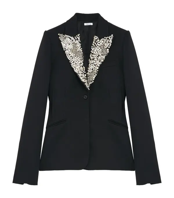 Alexander McQueen Wool Single-breasted Embellished Jacket