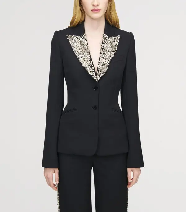 Alexander McQueen Wool Single-breasted Embellished Jacket