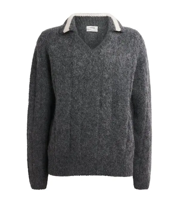SYSTEM Wool-blend Polo Sweater