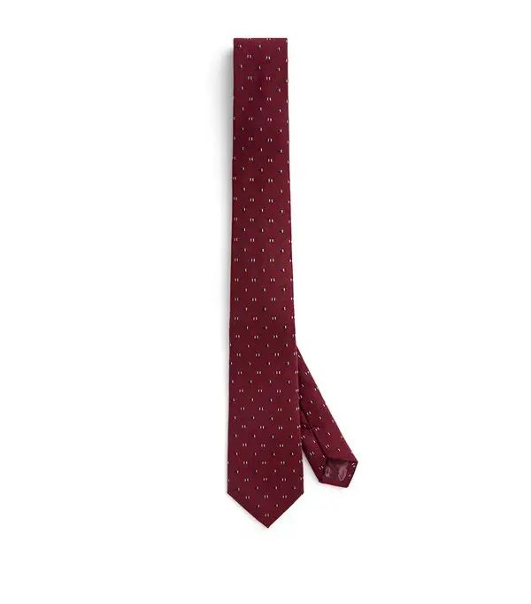 Emporio Armani Silk-wool Jacquard Tie - Red