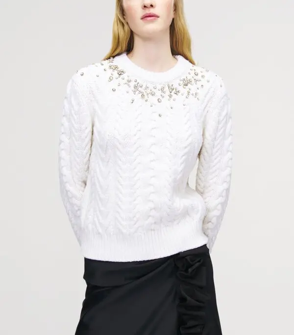 Alexander McQueen Wool-cashmere Embellished Sweater