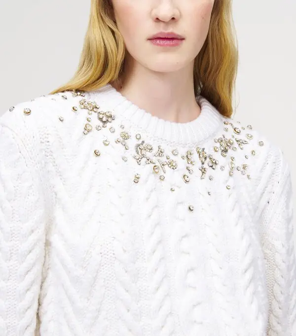 Alexander McQueen Wool-cashmere Embellished Sweater