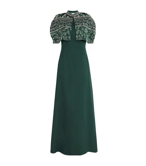 RAISHMA Embellished Cape Beatrice Gown