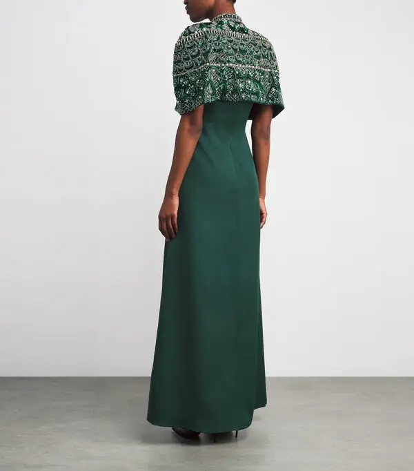 RAISHMA Embellished Cape Beatrice Gown