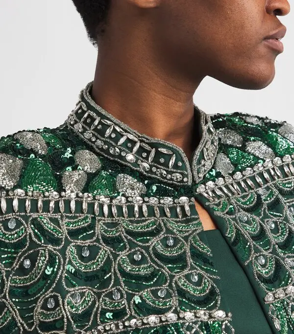 RAISHMA Embellished Cape Beatrice Gown