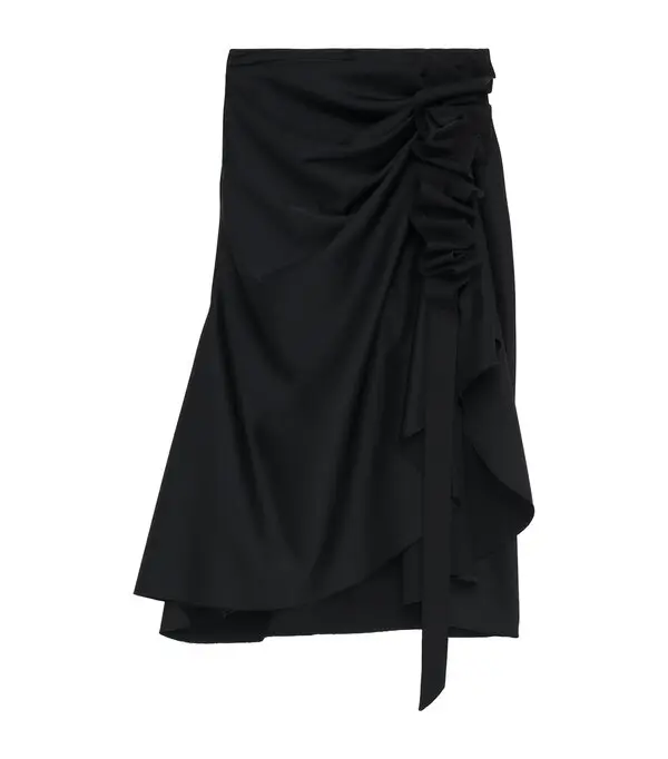 Alexander McQueen Asymmetric Bow Midi Skirt
