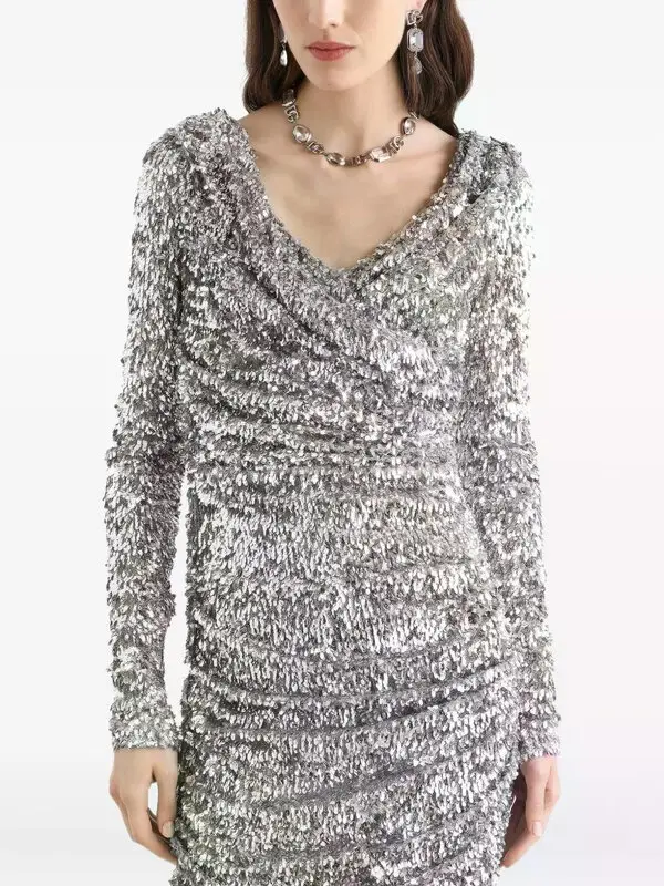 Dolce & Gabbana Sequin Draped Midi Dress