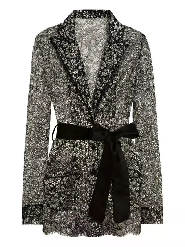Dolce & Gabbana Lace Floral Shirt - Black