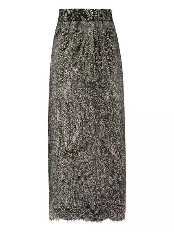 Dolce & Gabbana Lamé Lace Midi Skirt