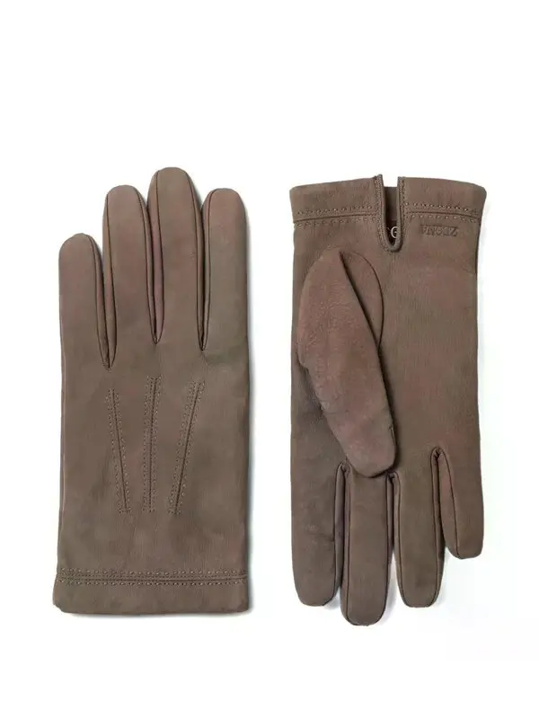 Zegna Leather Gloves - Brown